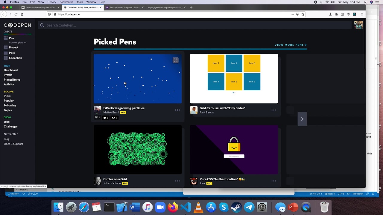 Building Template in CodePen Using Bootstrap