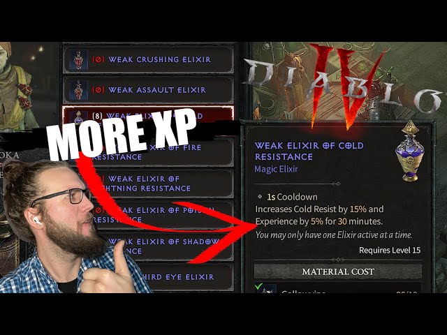 Diablo 4 Elixir of Shadow Resistance: Types, recipe, effects, and more