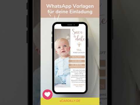 Digitale Taufeinladung - eCard - Einladung zur Taufe - papierlose Einladungskarte