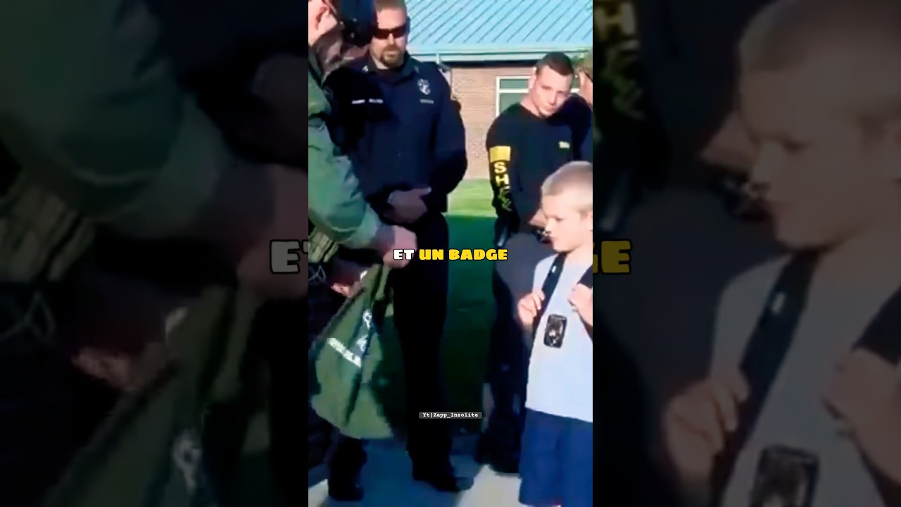 70 policiers escortent un petit garçon à l’école 👏 #shorts