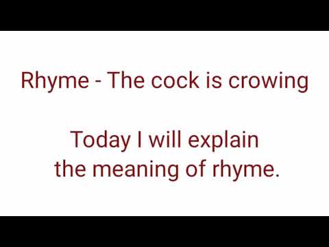 STD - 2nd ( Explanation of Rhyme - The cock is crowing ,)