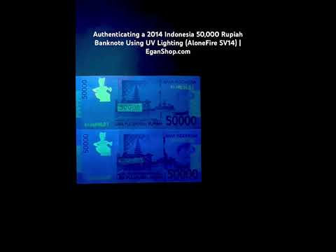 Authenticating a 2014 Indonesia 50,000 Rupiah Banknote Using the AloneFire SV14 UV Torch - Egan Shop