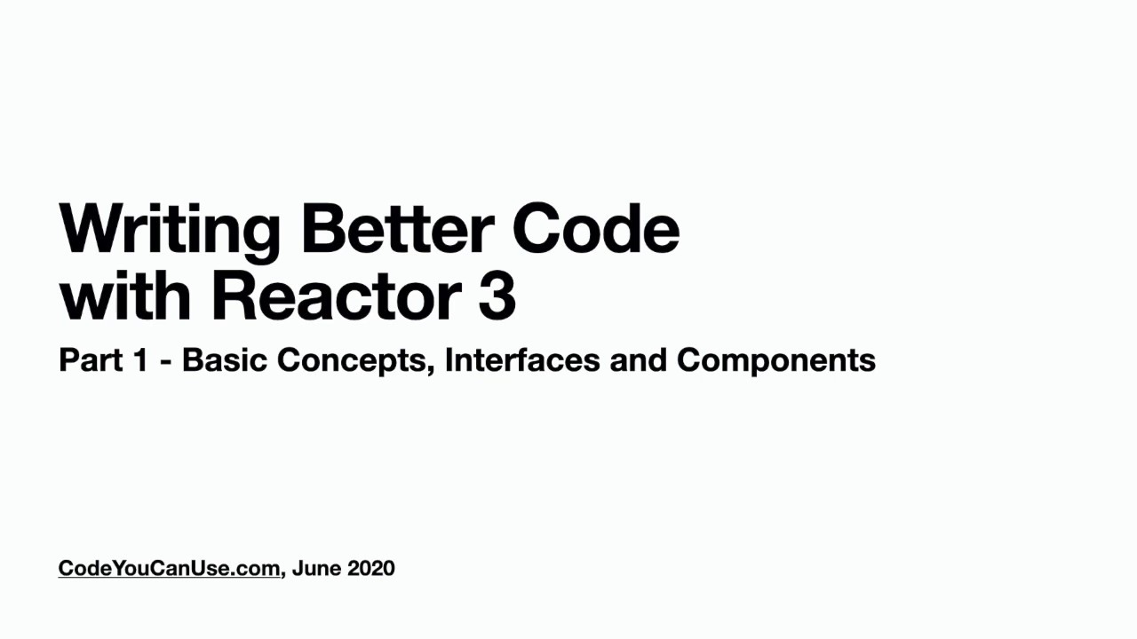 Writing Better Code with Reactor 3 - Part 1
