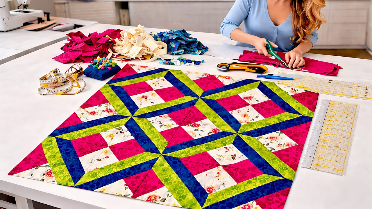 This Handcrafted Patchwork Fabric Pattern Will Surprise You With Stunning & Elegance // DIY Quilt