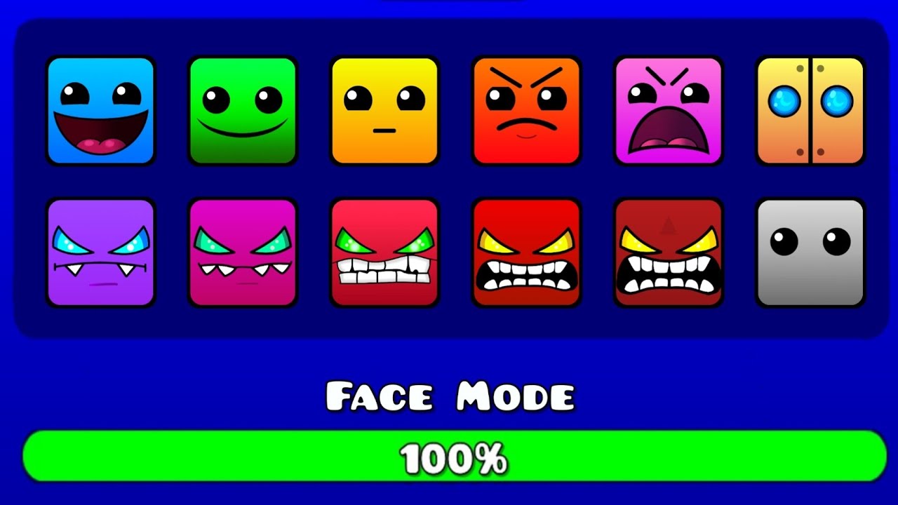 DIFFICULTY DASH (All Face Levels / All Coins) | Geometry Dash Difficulty Face Levels