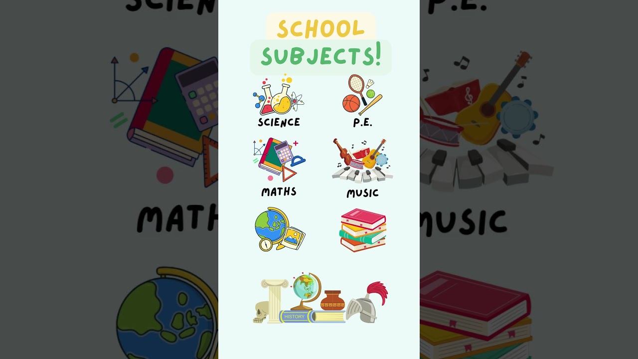 ENGLISH - SCHOOL SUBJECTS! learn BRITISH English! #englishvocabulary #beginnersenglish #inglesonline