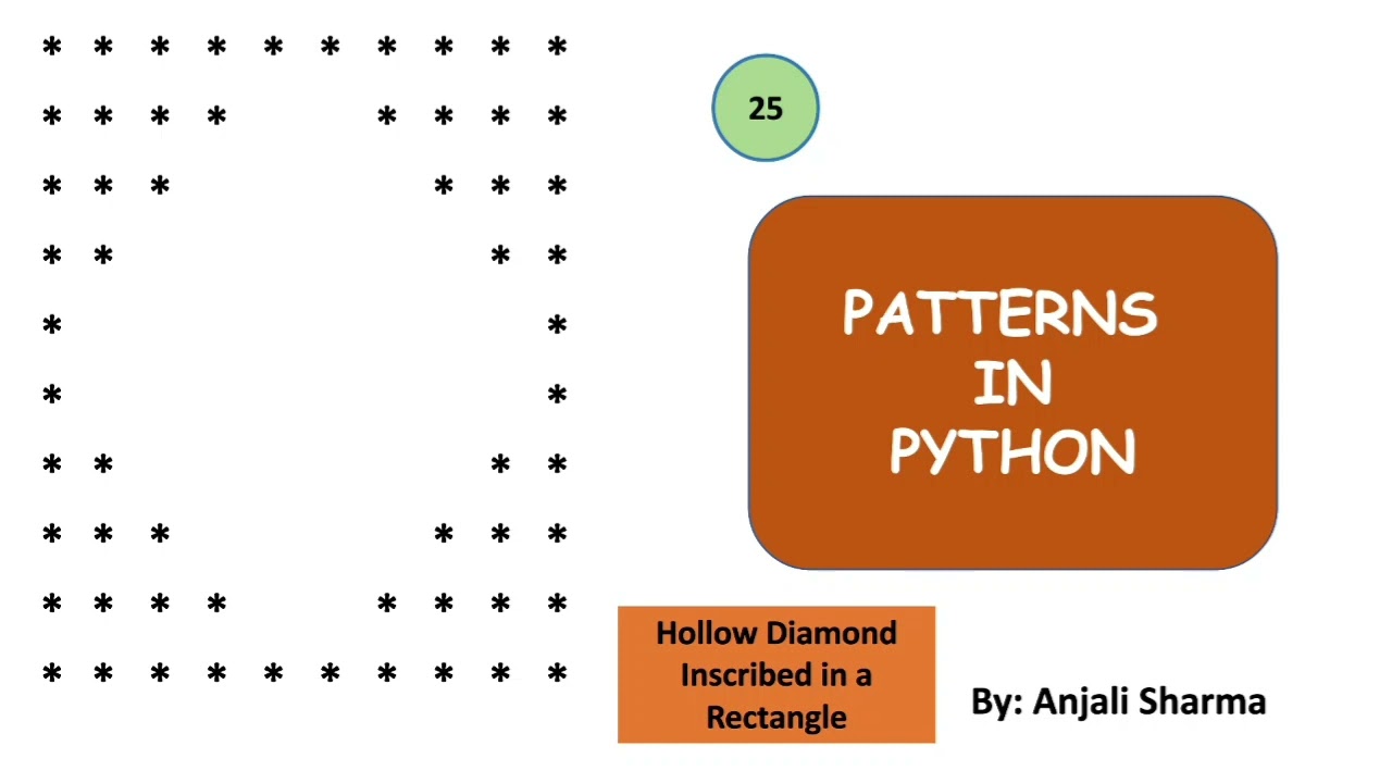 Hollow Diamond inscribed in a Rectangle | Patterns in Python | Python Lectures |
