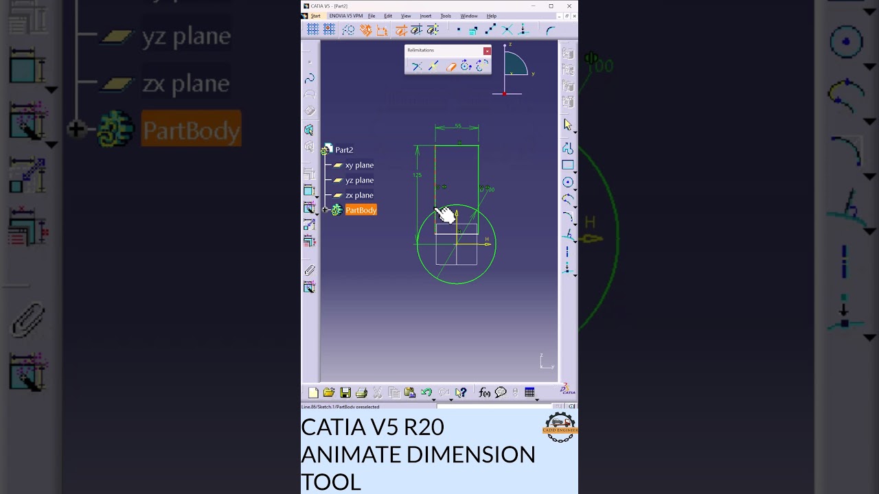 Animate Dimensions in CATIA V5 R20 | Quick Tutorial for Engineers #AnimateDimensions #CATIATutorial