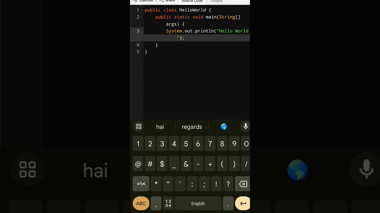 Java Hello World Program | Coding on mobile | Hello World Program | Java Tutorial #TechPlusAcademy