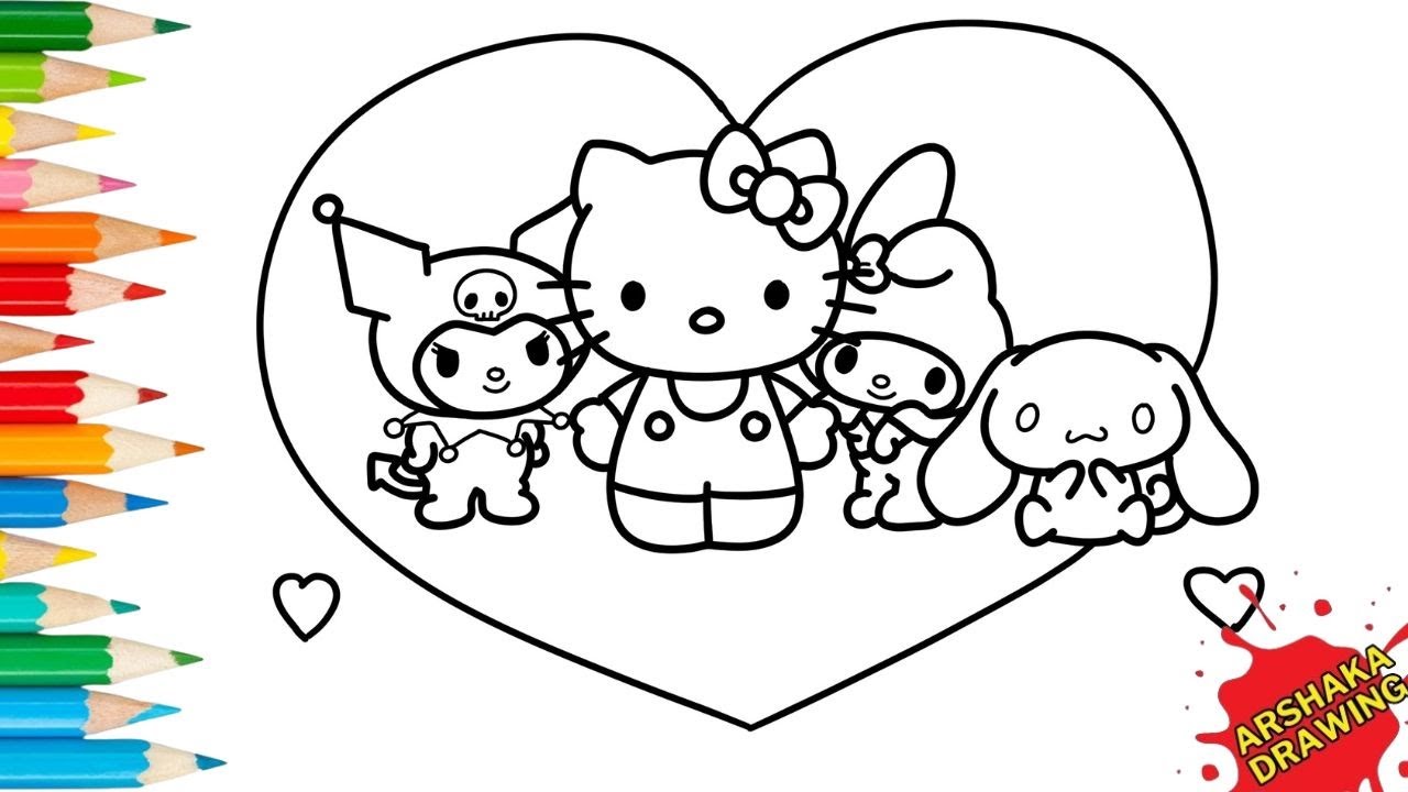 Cute Sanrio Characters Coloring Page Tutorial | How to Color My Melody, Kuromi, Cinnamoroll Easy