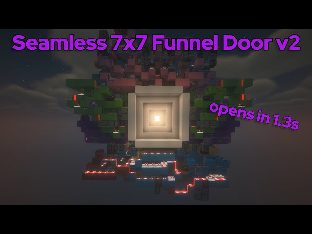 Seamless 7x7 Vault/Funnel Door V2 [opens in 1.3s] [no slime blocks] Minecraft Map