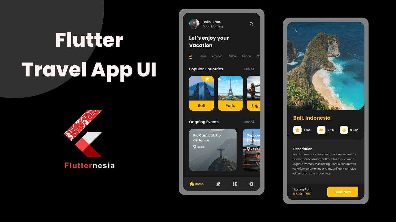 Travel App - Flutter UI - Speed Code