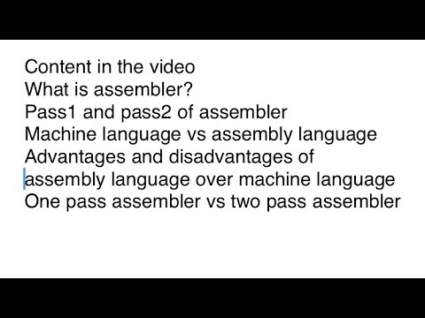 System programming:: Assembler introduction