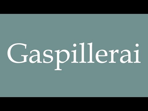 How to Pronounce ''Gaspillerai'' (Waste) Correctly in French