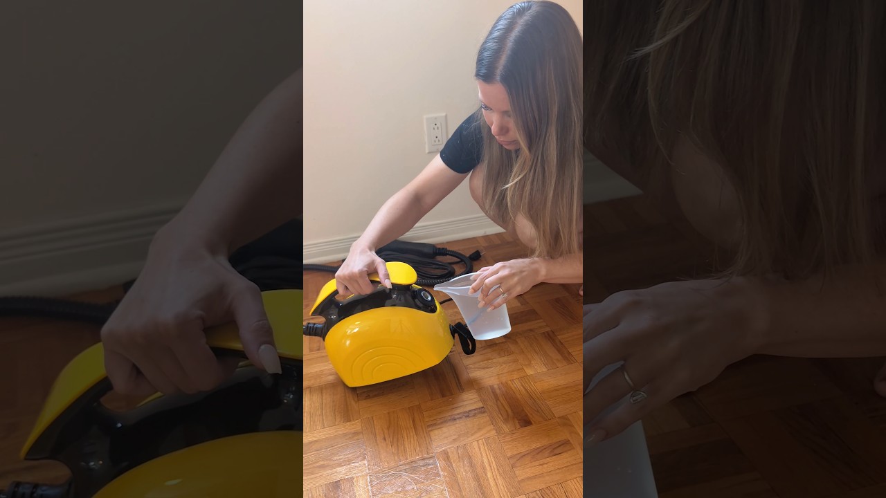 The steam cleaner is available in my Amazon Store 💛  #steamcleaning #deepcleaning #cleaningwithgabie