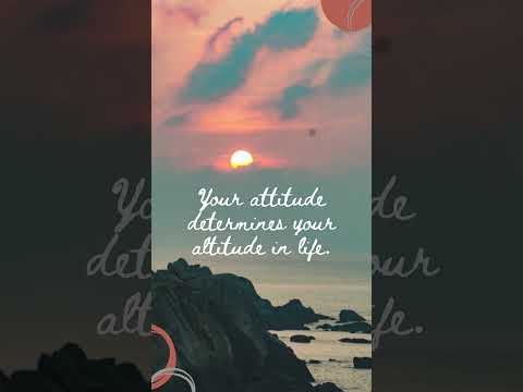 Your attitude determines your altitude in life.