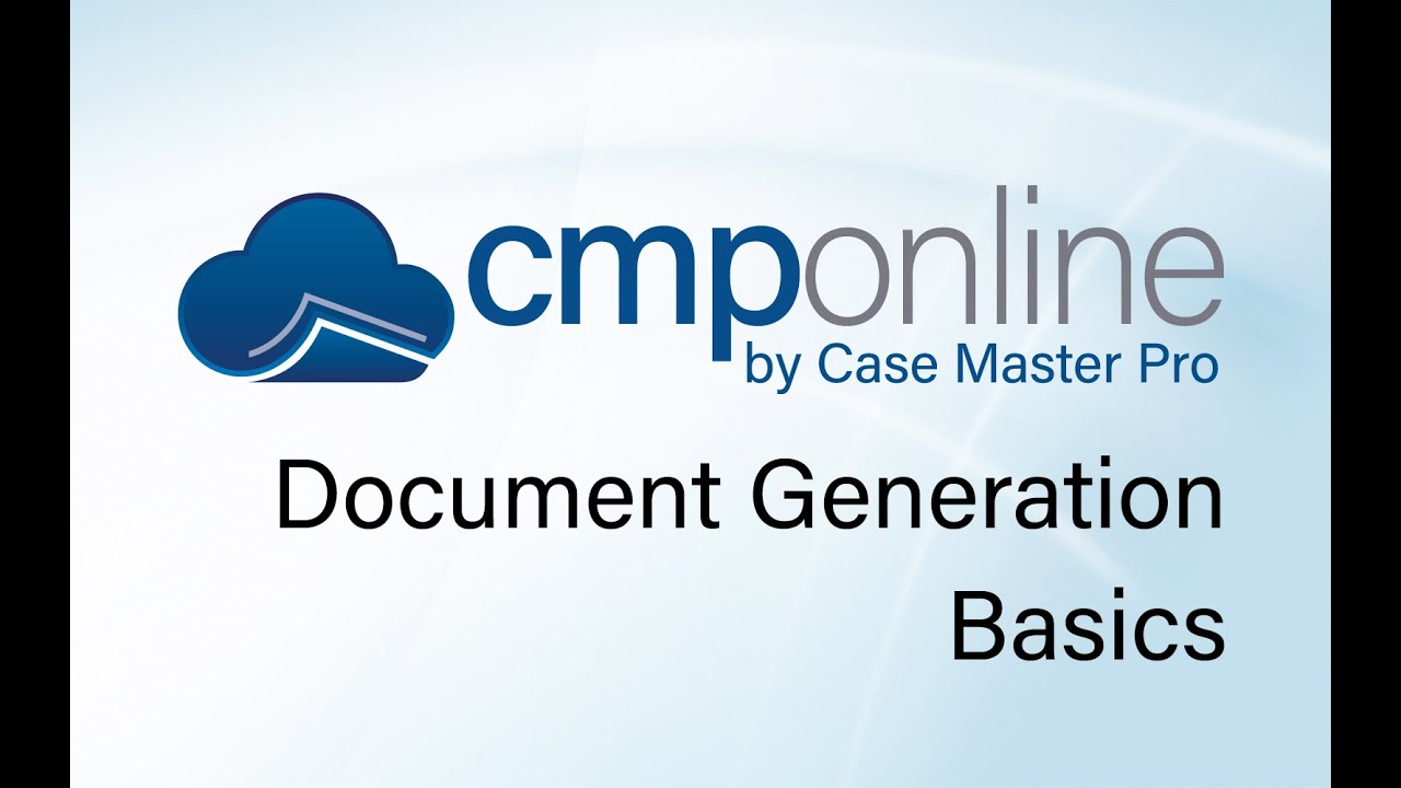 CMPOnline - Document Generation Basics