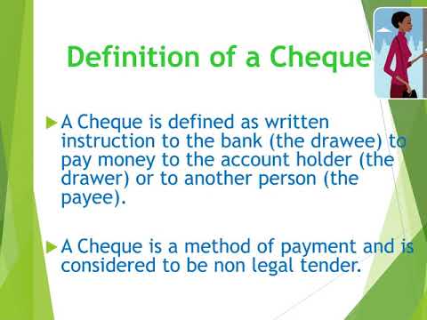 Chequing Account Types of Cheques