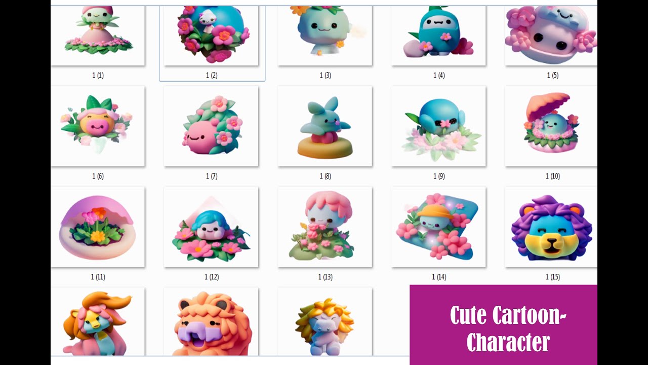 Cute Cartoon-Character-PNG Images Bundle 4