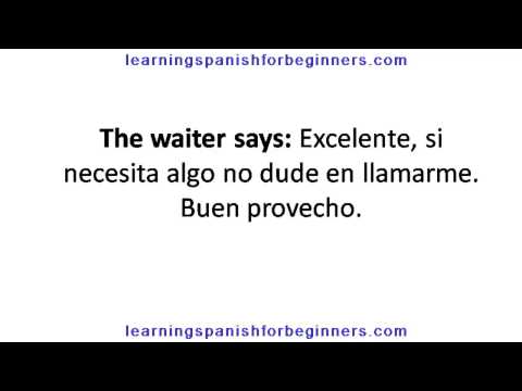 Dialogue in Spanish between a Waiter and a Customer at a Restaurant -- Spanish / English Translation