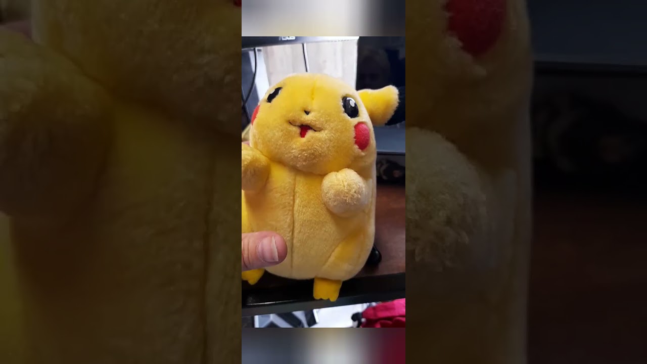 Vintage Pokemon Toy testing first generation 90s Pikachu plush from the jumble sale