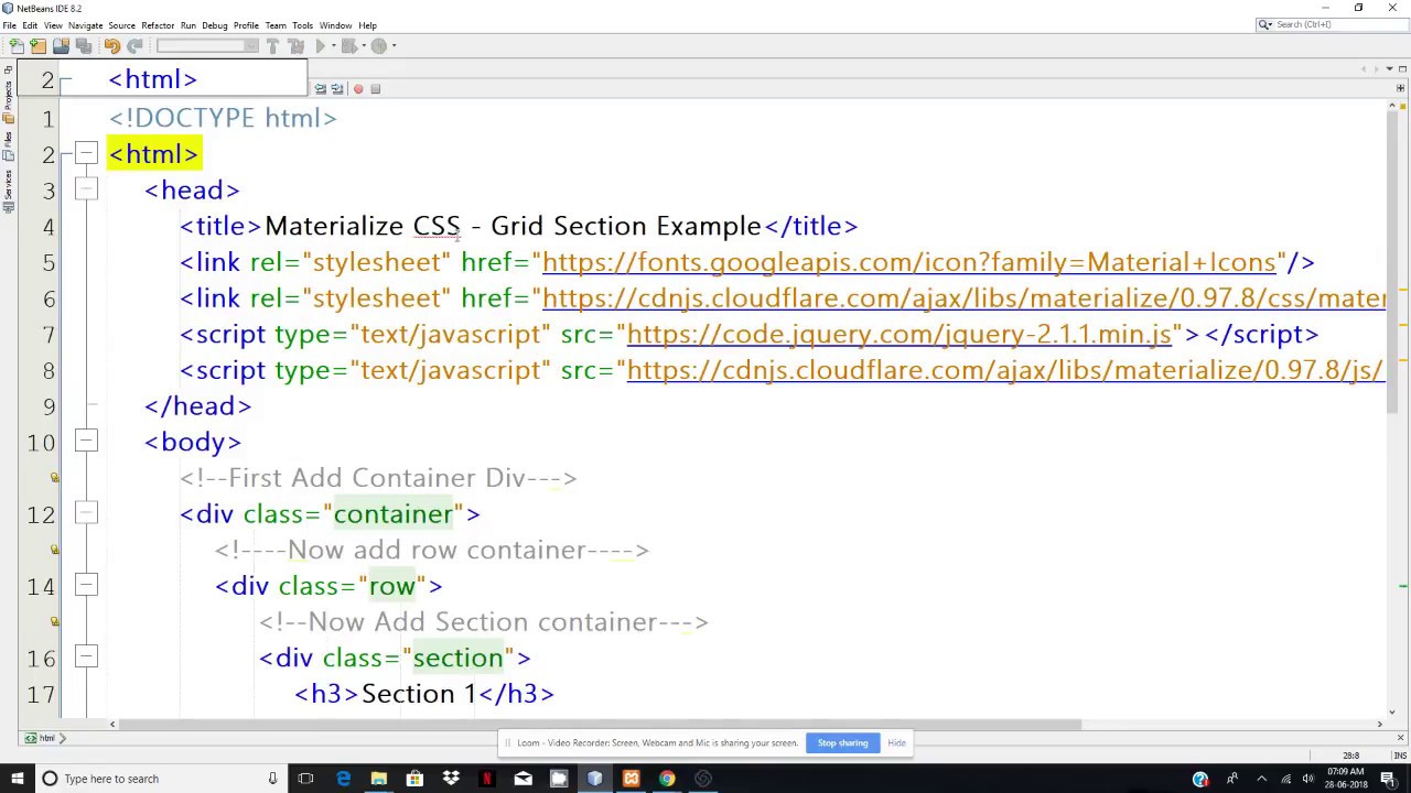 Materialize Css Grid Section & Divider