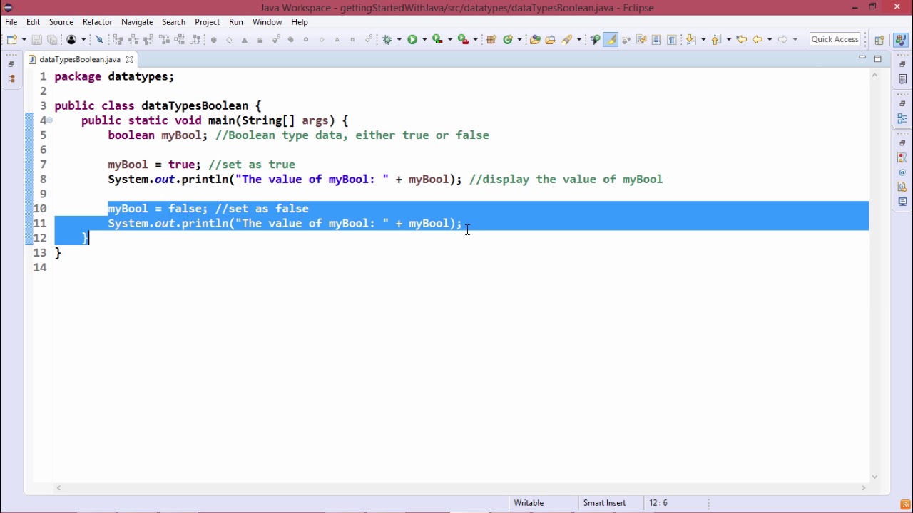 Java Essentials - Boolean type data in java