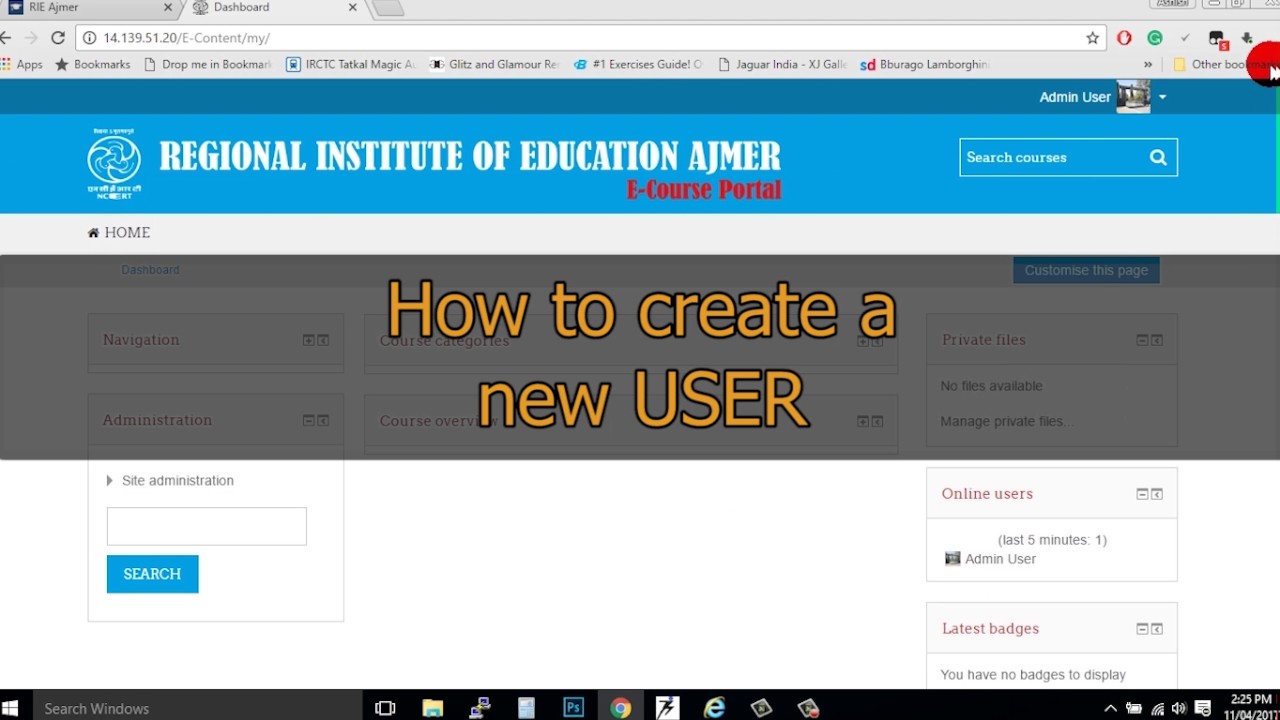 E-Course Tutorial for Admin Role