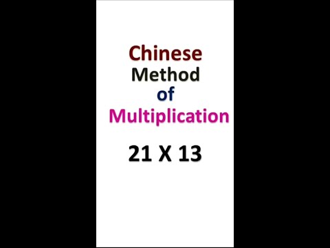 Chinese Method of Multiplication