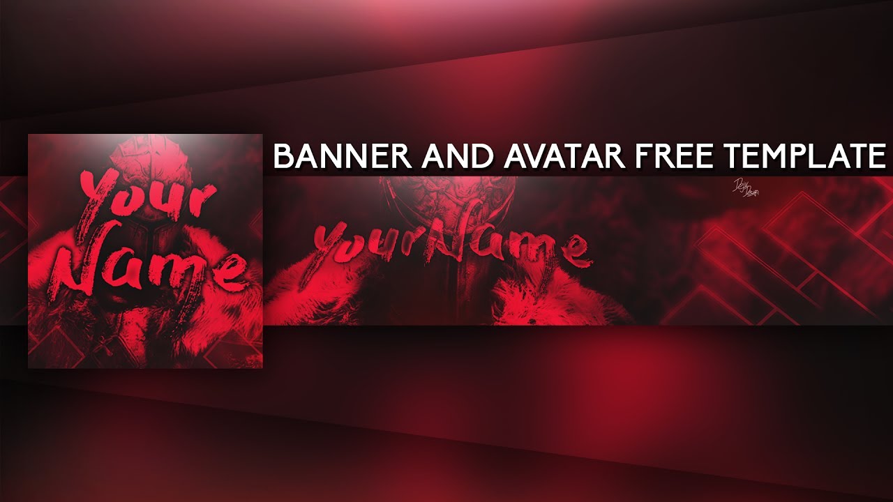 Red Abstract Avatar & Banner FREE TEMPLATE | DejvDesign