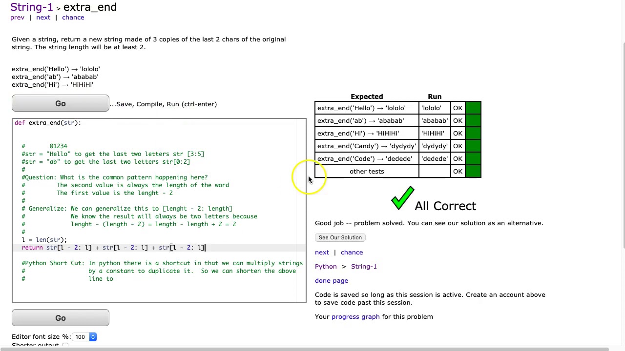 Codingbat - extra_end (Python)