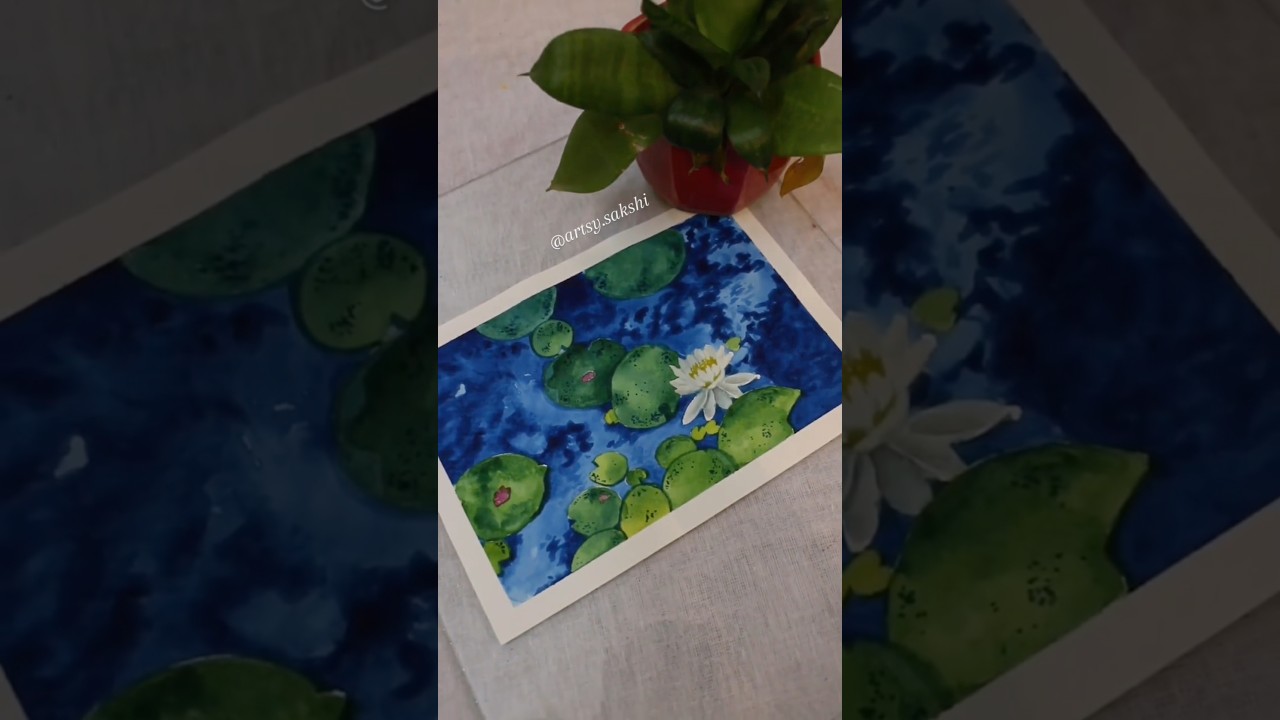 Watercolor Lotus Flower 🌊🌸 | Peaceful Lily Pad Art