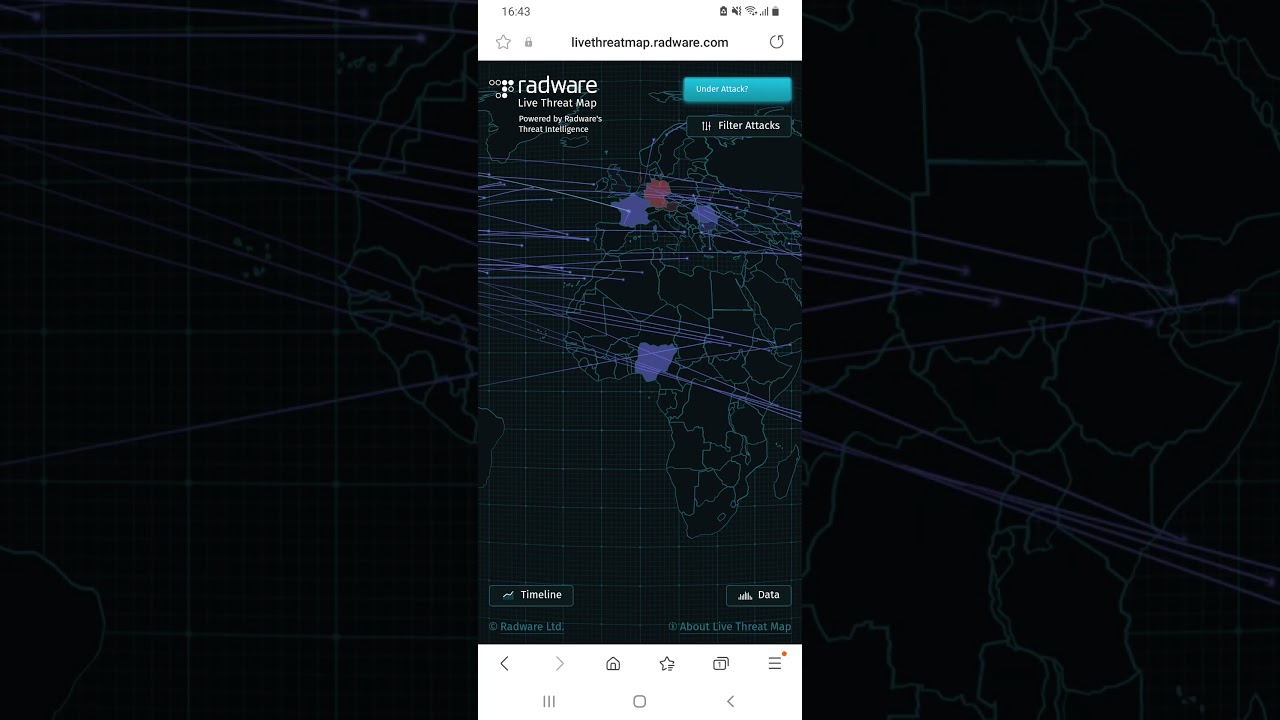 Radware Live cyber attack threat map