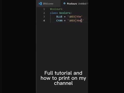 How to have coloured text | VS Code Python #coding #python #colors #tutorial #code #visualstudiocode