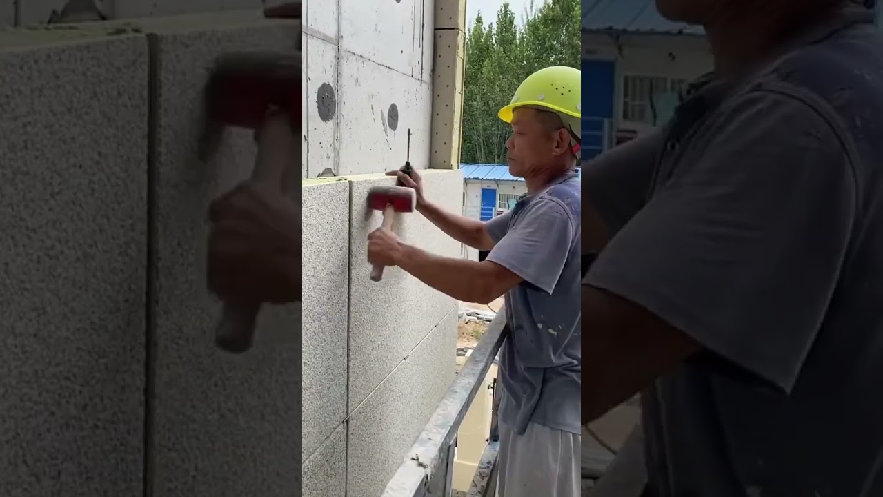 Installation process of rock wool insulation decorative integrated panels on exterior walls