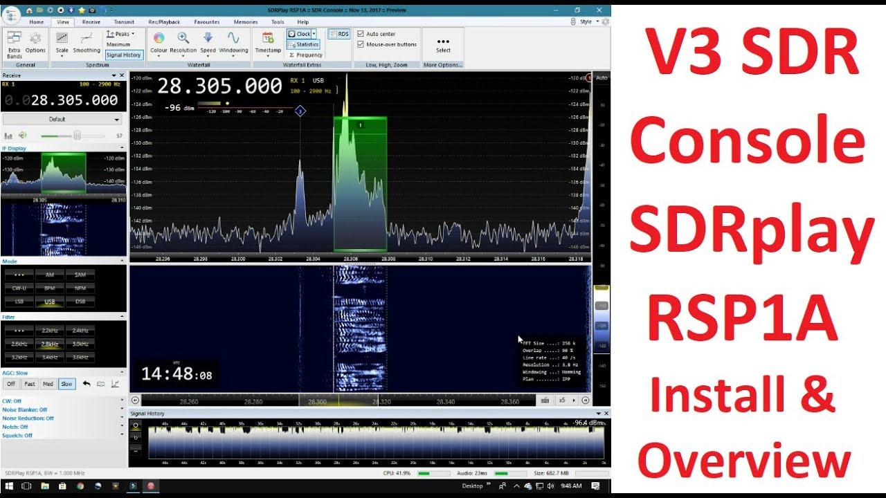SDR Console V3 Install Setup And Overview on SDRplay RSP1A