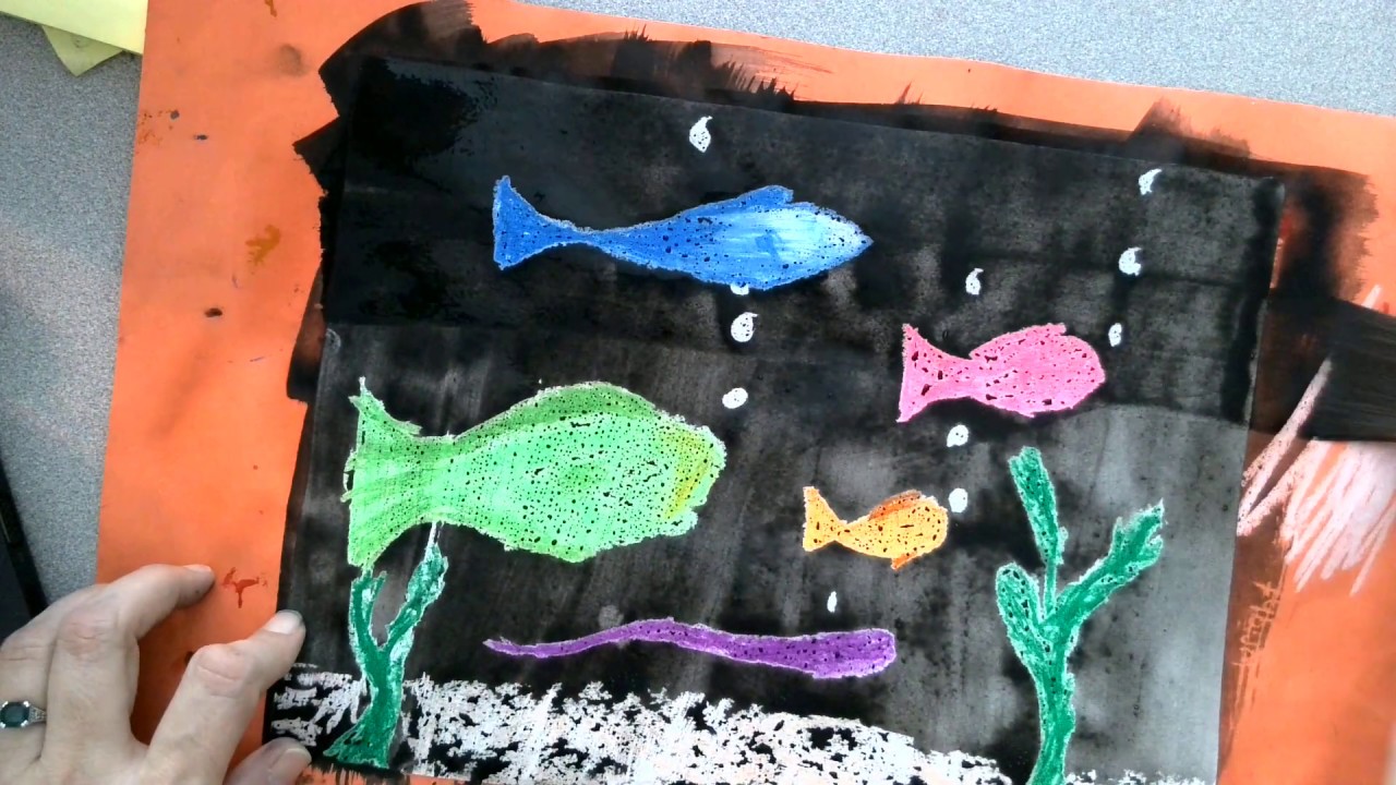 Paul Klee oil resist fish (Magic Fish