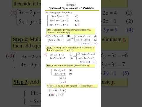 Solving Systems of 3 Variables | Step-by-Step Guide to Tackle 3x3 Systems | Example 3 🧩✏️