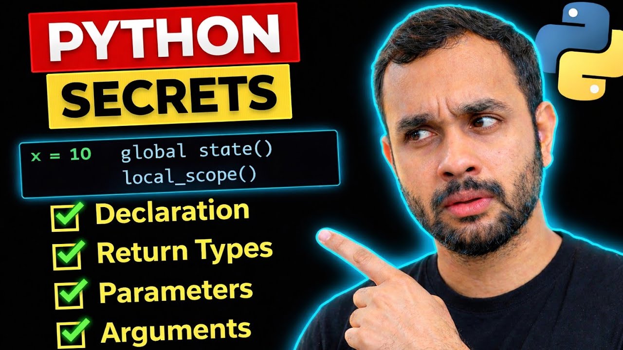 Python Functions Explained 🔥 (Declaration, Parameters, Return Types)