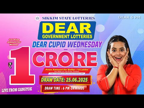LOTTERY LIVE DEAR 6 PM 25.06.2025 SIKKIM STATE LOTTERY LIVE DRAW LOTTERY SAMBAD LIVE FROM GANGTOK