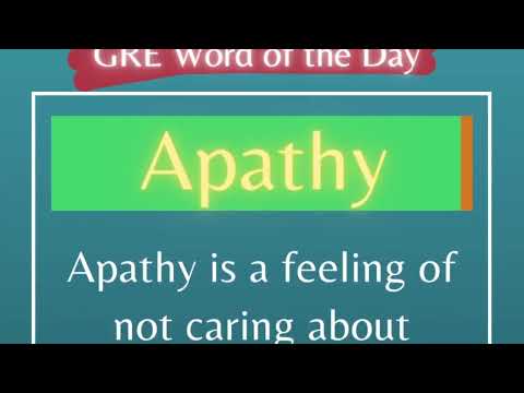Apathy meaning | GRE Vocabulary - Apathy | Most common GRE words 2022
