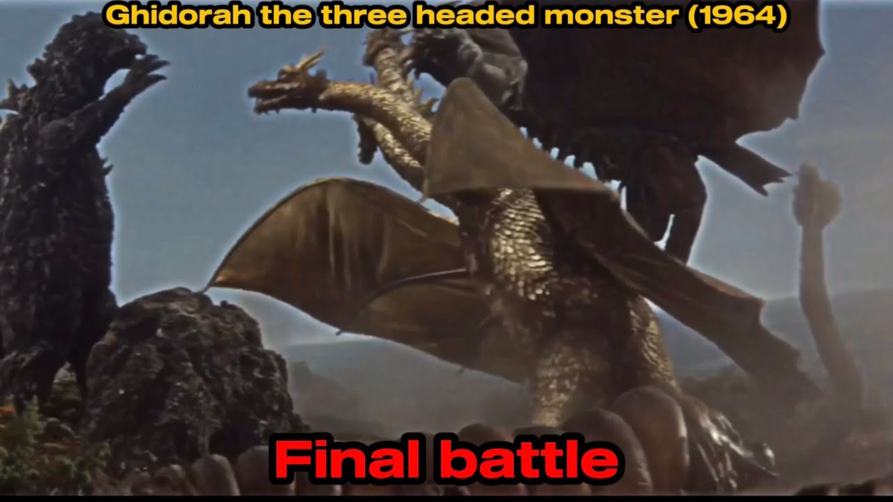 Ghidorah the three headed monster (1964)   Final battle