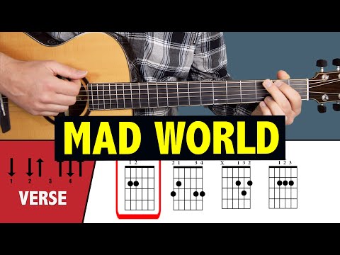 Mad World - Gary Jules - Guitar Tutorial CHORDS