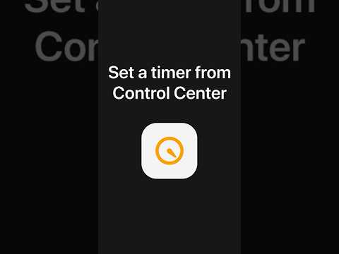 Set a timer from Control Center — Apple Support
