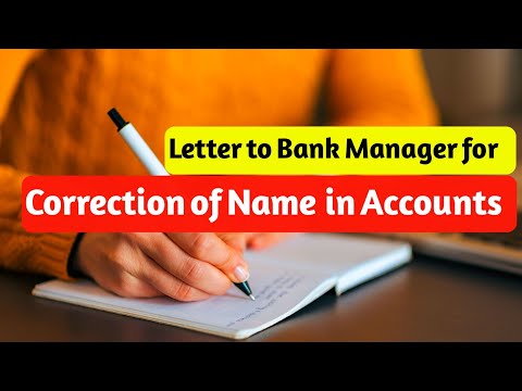 Application to Bank Manager for Correction of Name || Letter for change in name in Bank account