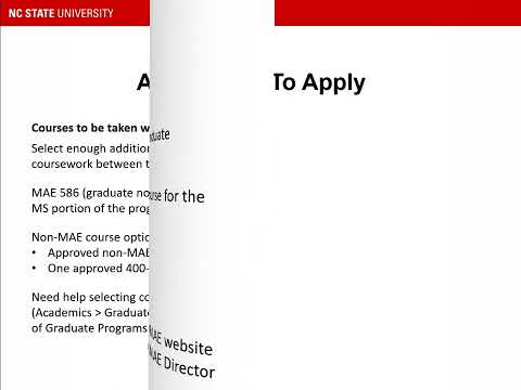 NC State University Mechanical and Aerospace Engineering Accelerated Graduate Programs Info