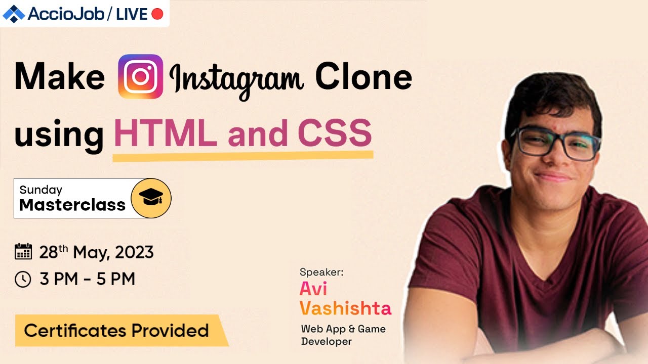 Make Instagram Clone Using HTML & CSS  | HTML CSS workshop | Project building workshop