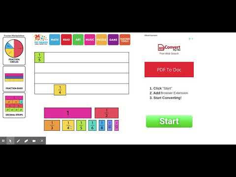 Fraction Strips | Free Virtual Manipulatives | Toy Theater