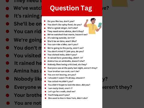 Question Tags in English Grammar #shorts #english