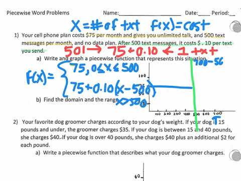 piece wise word problems